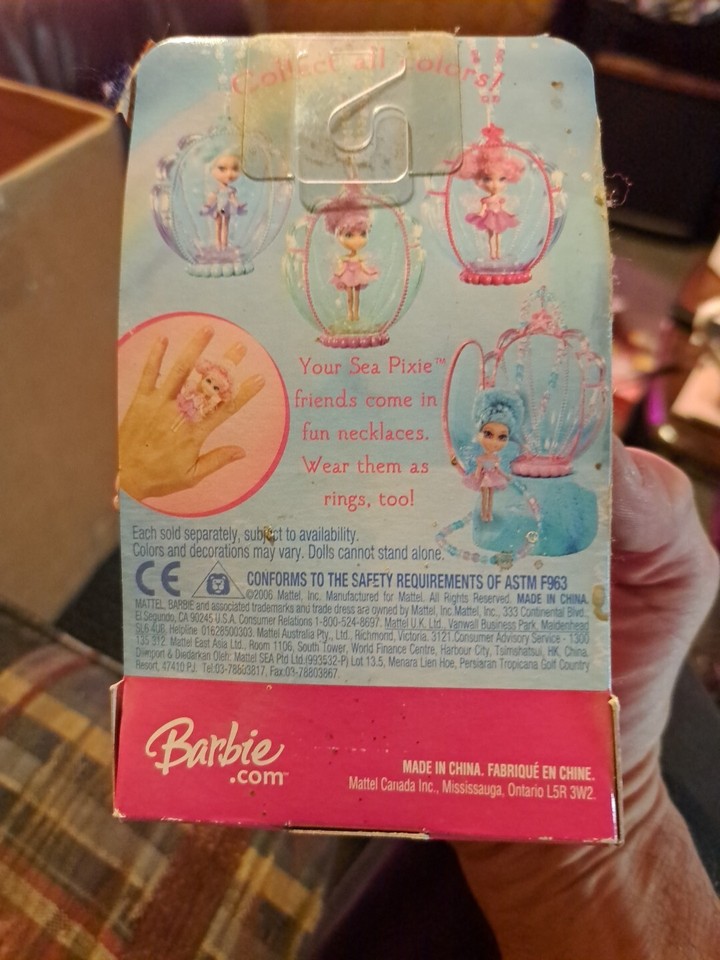 New 2006 Mattel Barbie Fairytopia Mermaidia Purple Sea Pixie Necklace ...