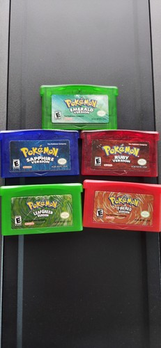 Authentic Pokemon Emerald, Ruby, Sappire, Leaf Green, And Fire Red ...