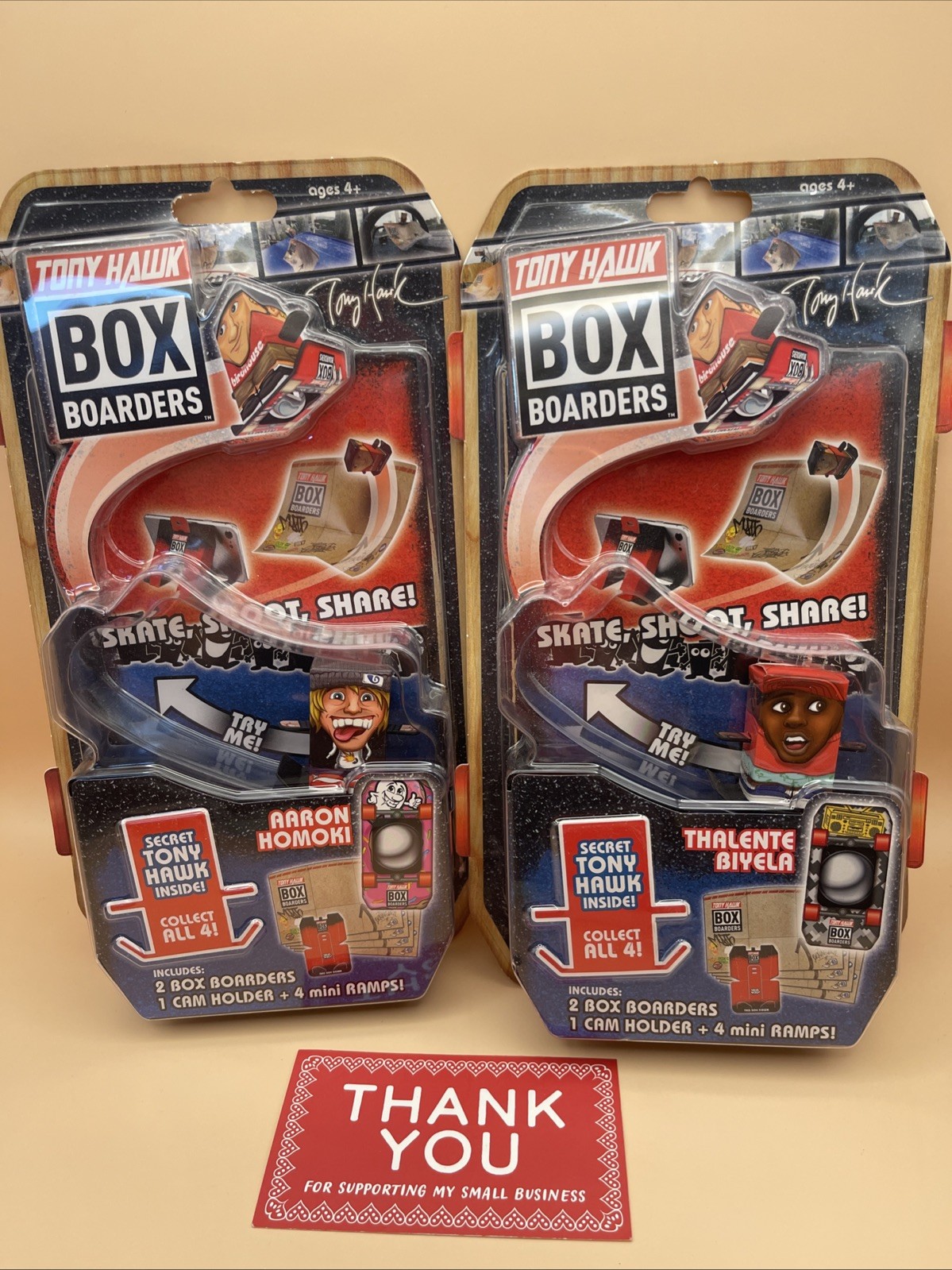 Tony Hawk Box Boarders Fingerboard Skateboard 2018 w Ramps New Lot Of 2 ...