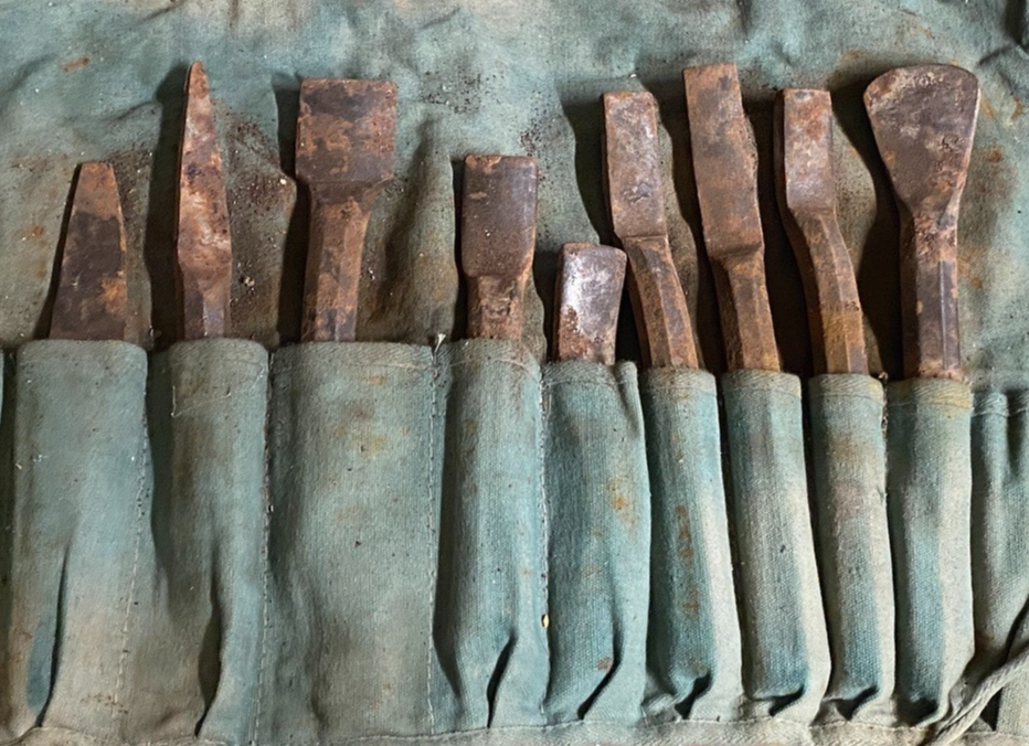 SET OF VINTAGE PLUMBERS CAULK PACKING TOOLS PLUMBING CAULKING LEAD IN ...