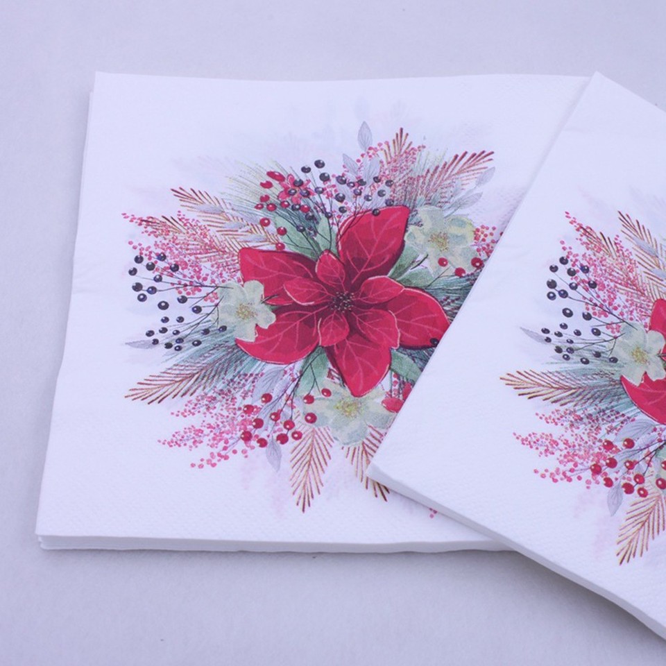 20 Sheets 33x33cm Floral Printing Napkin Disposable Paper Napkins Party ...