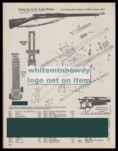 1994 U.S. KRAG Rifle including 1896 30-40 Schematic Parts List | eBay