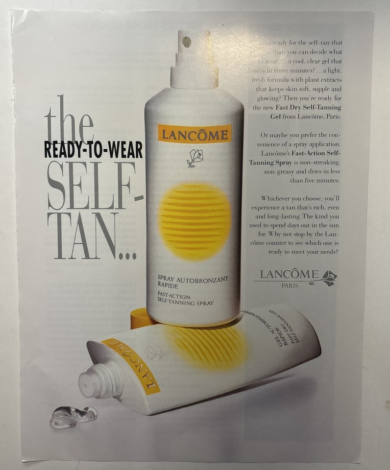 LANCOME Self Tan Vintage Magazine PRINT AD Advertisement 1995 | eBay