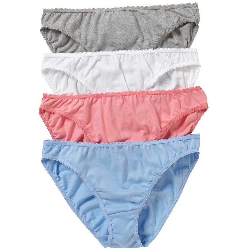 Just Essentials Women's Ladies Hi-Leg Briefs Multipack of 4 Cotton ...