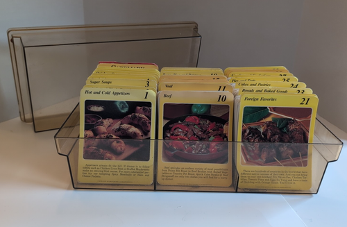 Vtg My Great Recipes Packet Collection MCM Card Catalog 3 Slot Box Good ...