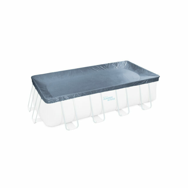 Summer Waves Rectangular Above Ground Pool Cover - 18x9 Foot, Grey ...