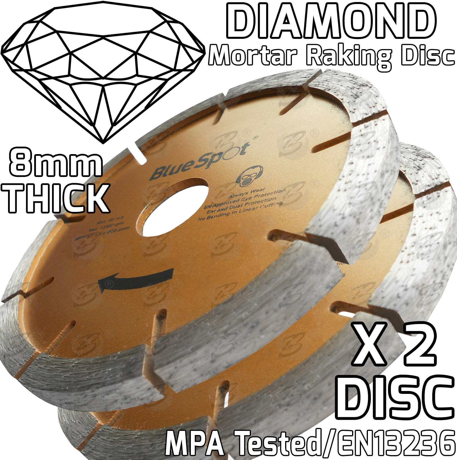 Mortar Raking Disc 2X 115mm 41/2" Diamond Mortar Raking Blade Angle ...