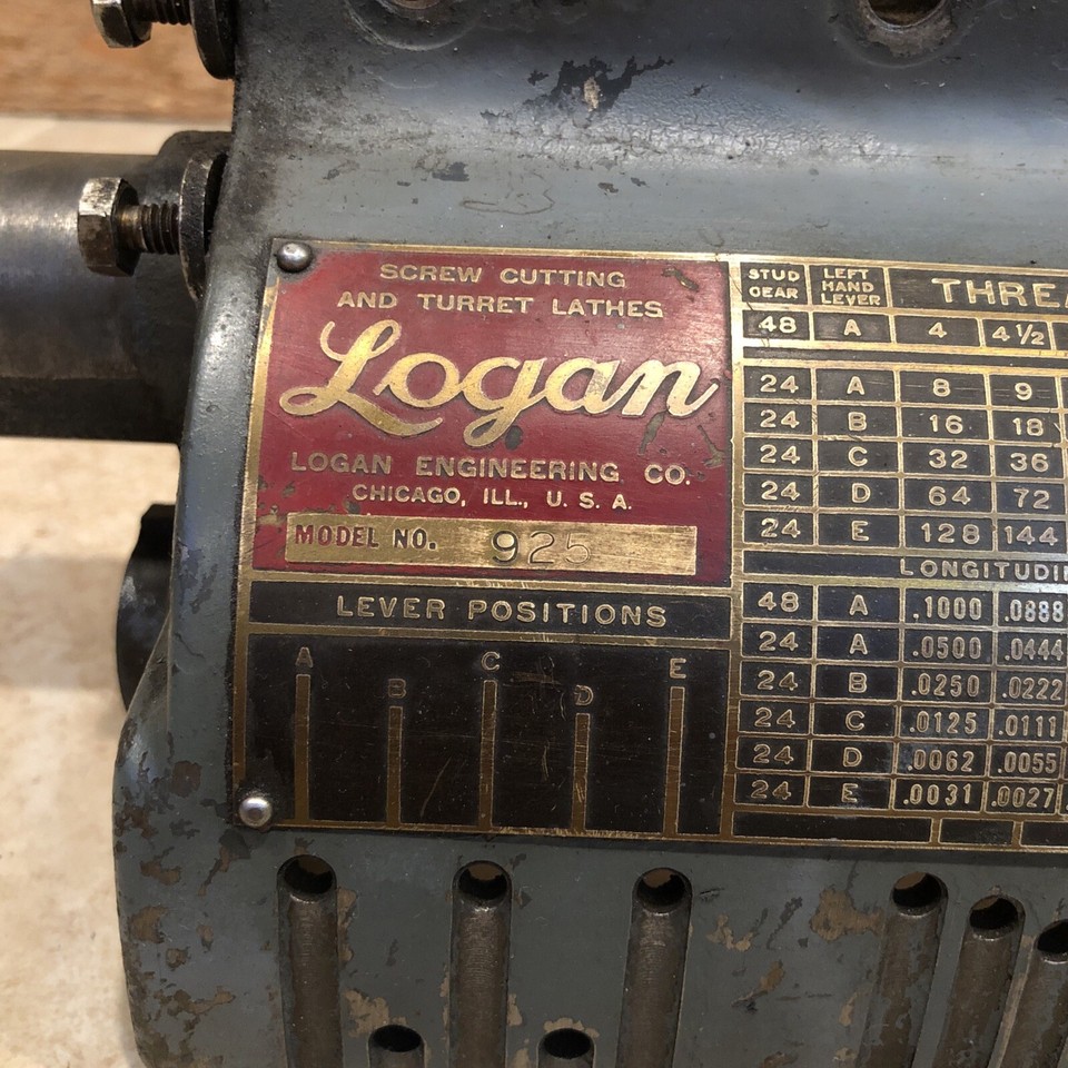 Logan 11" Lathe Quick Change Gear Box Casting LA-1201 With Data Plate ...