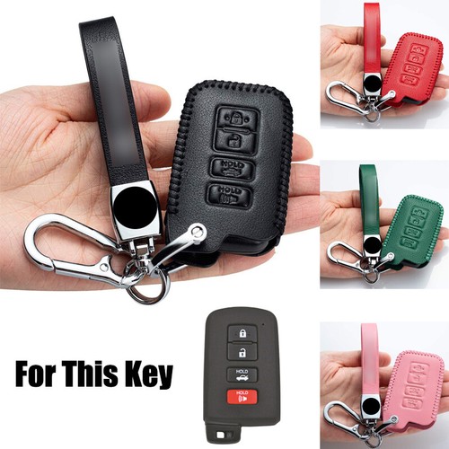 Genuine Leather Car Key Fob Case Cover For Toyota Highlander Corolla ...