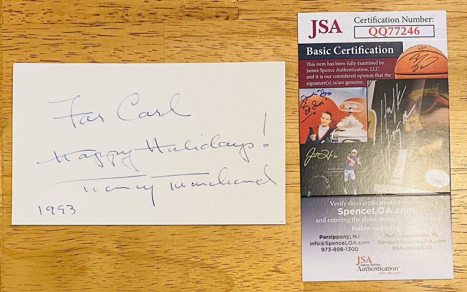 Nancy Marchand Signed Autographed 3x5 Card JSA Cert The Sopranos Lou ...