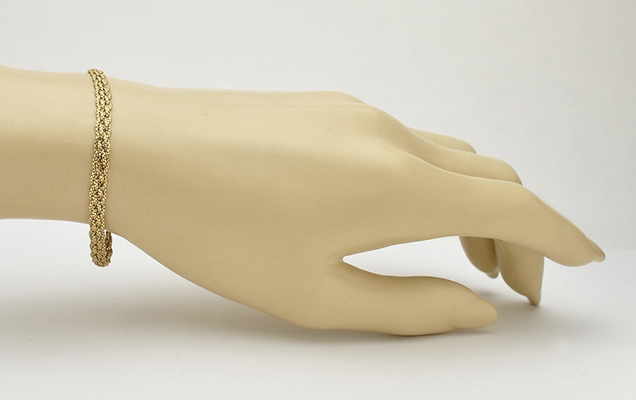 14k RVL Solid Yellow Gold Woven Box Link Chain Bracelet. | eBay