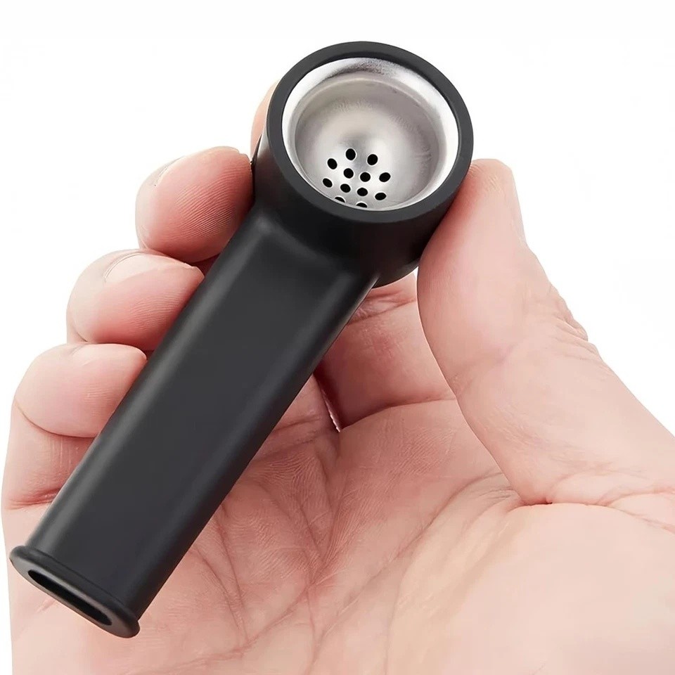 8 Packs 3.5" Silicone Tobacco Smoking Pipe With Metal Lid Black Hand ...