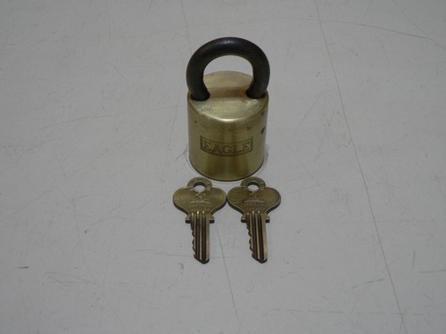 Vintage Eagle Lock Co Round Brass Barrel Padlock 2 Original Terryville ...