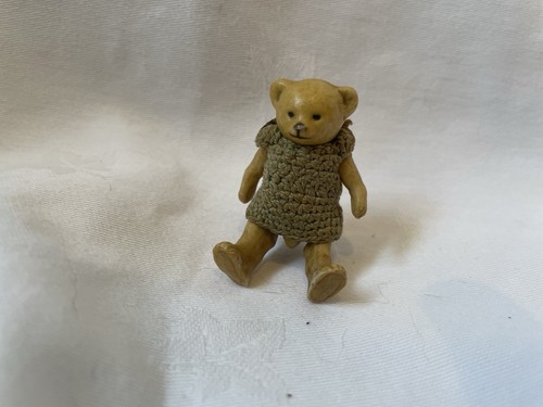 Hertwig Bisque Bear / Teddy Doll Original Crocheted Clothing jointed ...