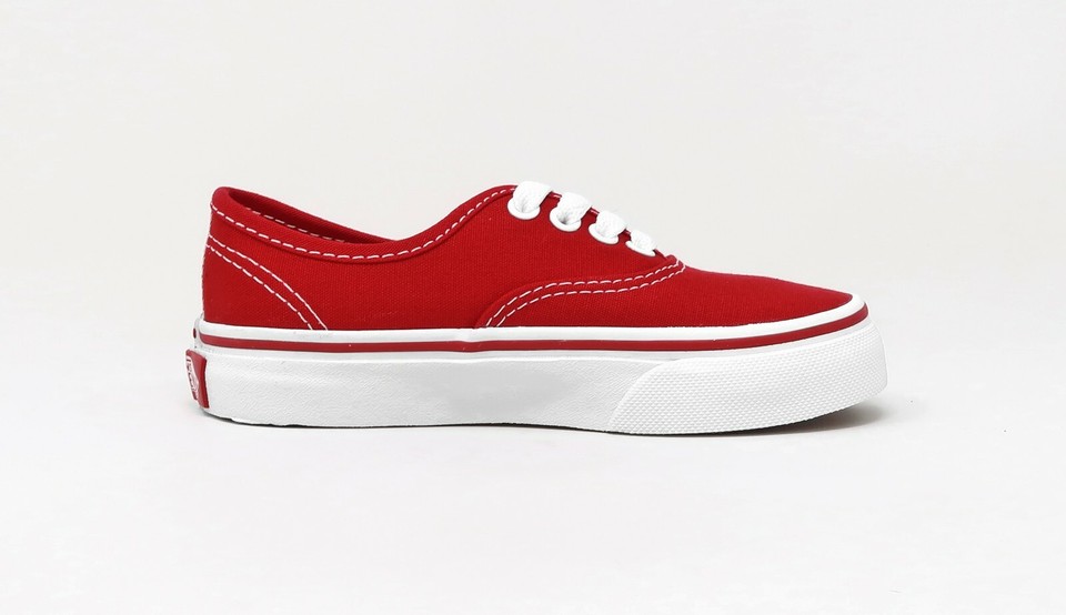 Vans Authentic True Red Canvas Little Kids Children Boys Girls Shoes ...