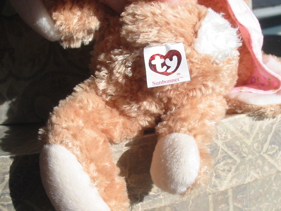 Super Cute Ty Beanie Baby Sunbonnet Easter Bunny Rabbit Mint with Mint ...