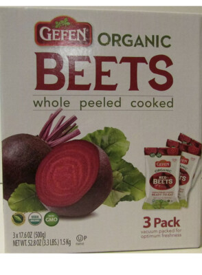 Gefen Organic Red Beets Whole Peeled Cooked 3 pack 17.6 oz (3.3 lbs ...