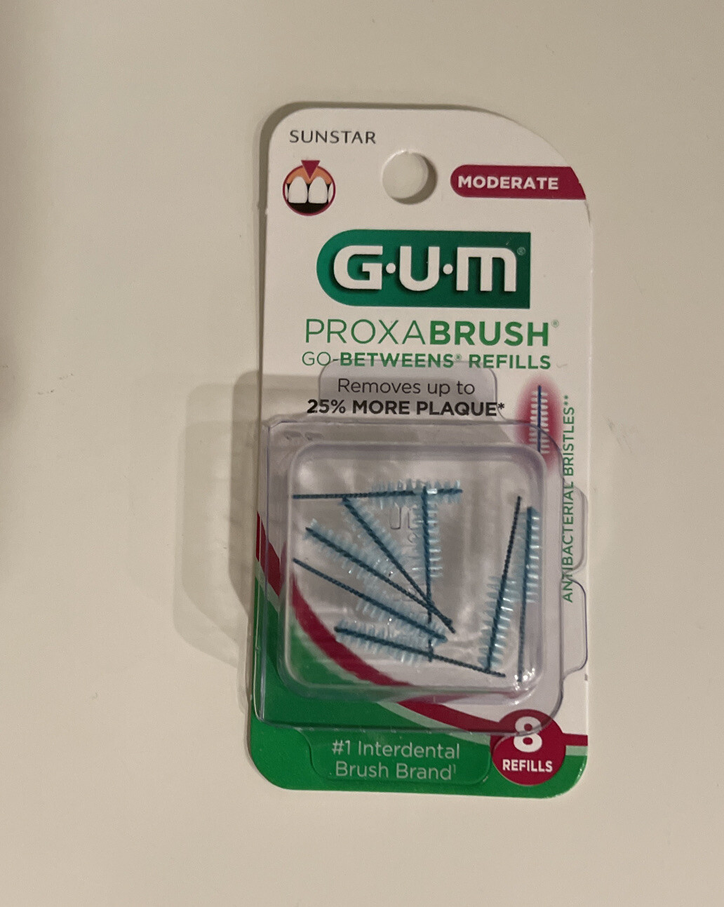 GUM - 612A Proxabrush Go-Betweens Interdental Brush Refills, Moderate ...