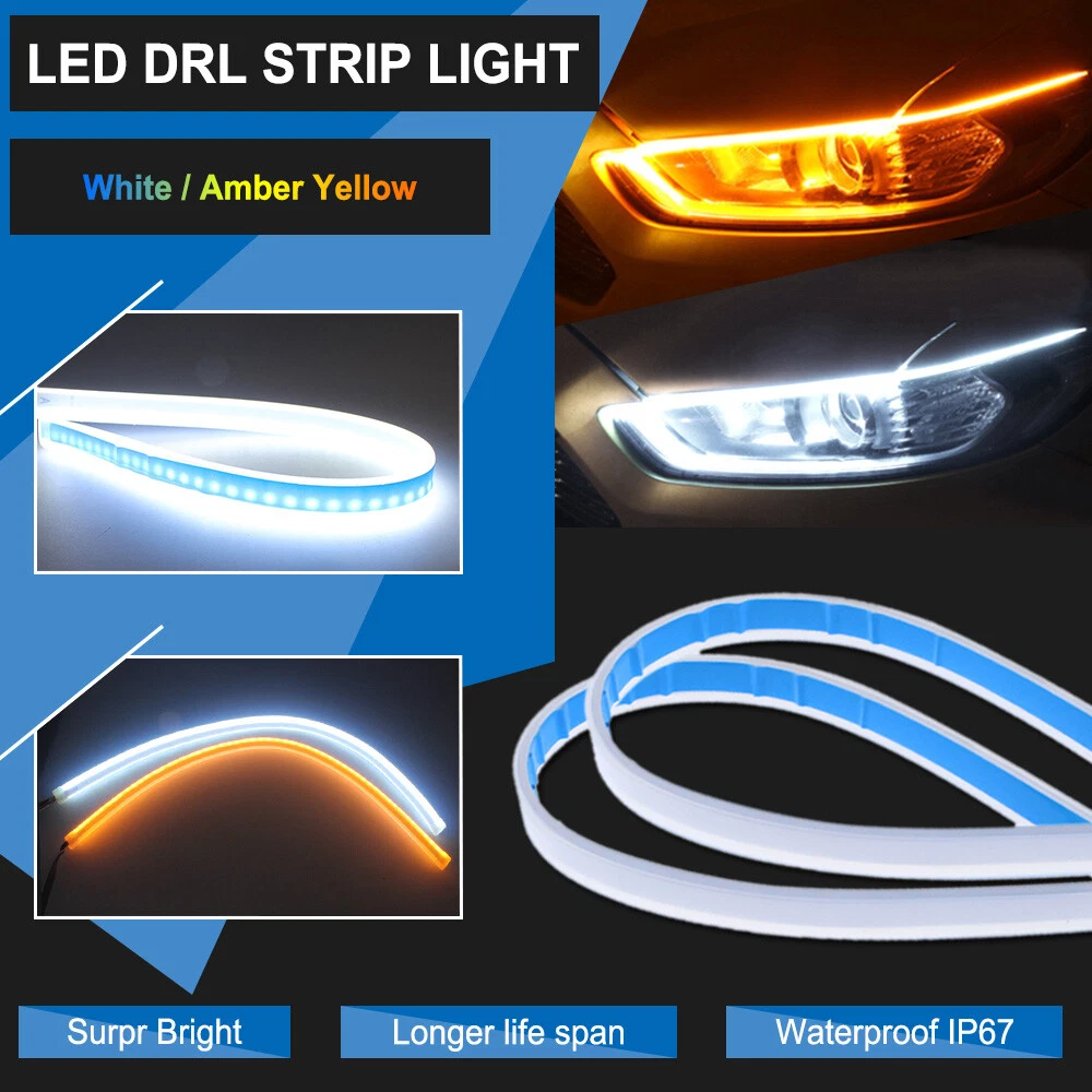 MICTUNING White Car Hood Light Strip, 71 Inches Flexible