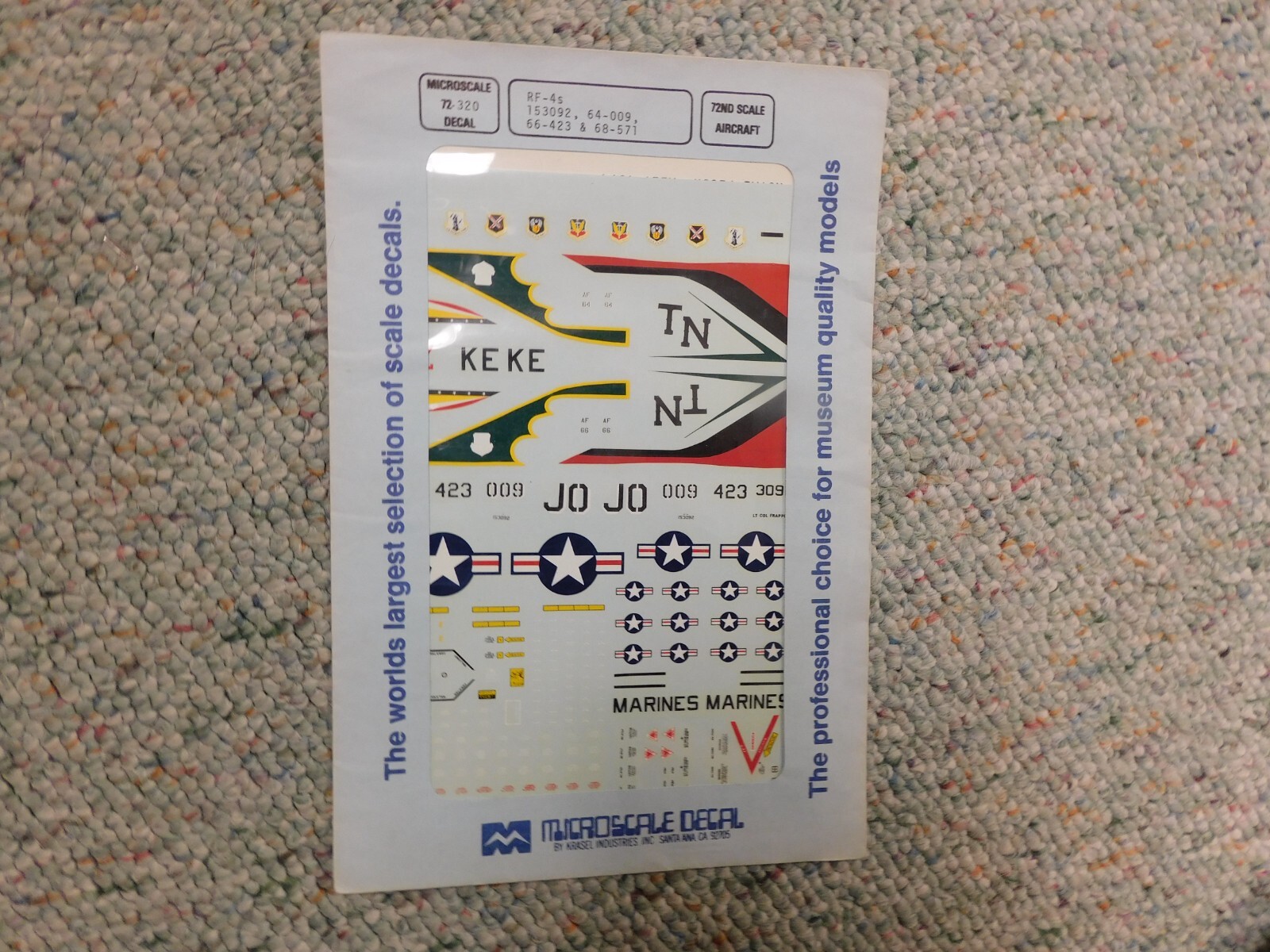 Microscale decals 1/72 72-320 RF-4 153092, 64-009 66-423 68-571 N135 | eBay