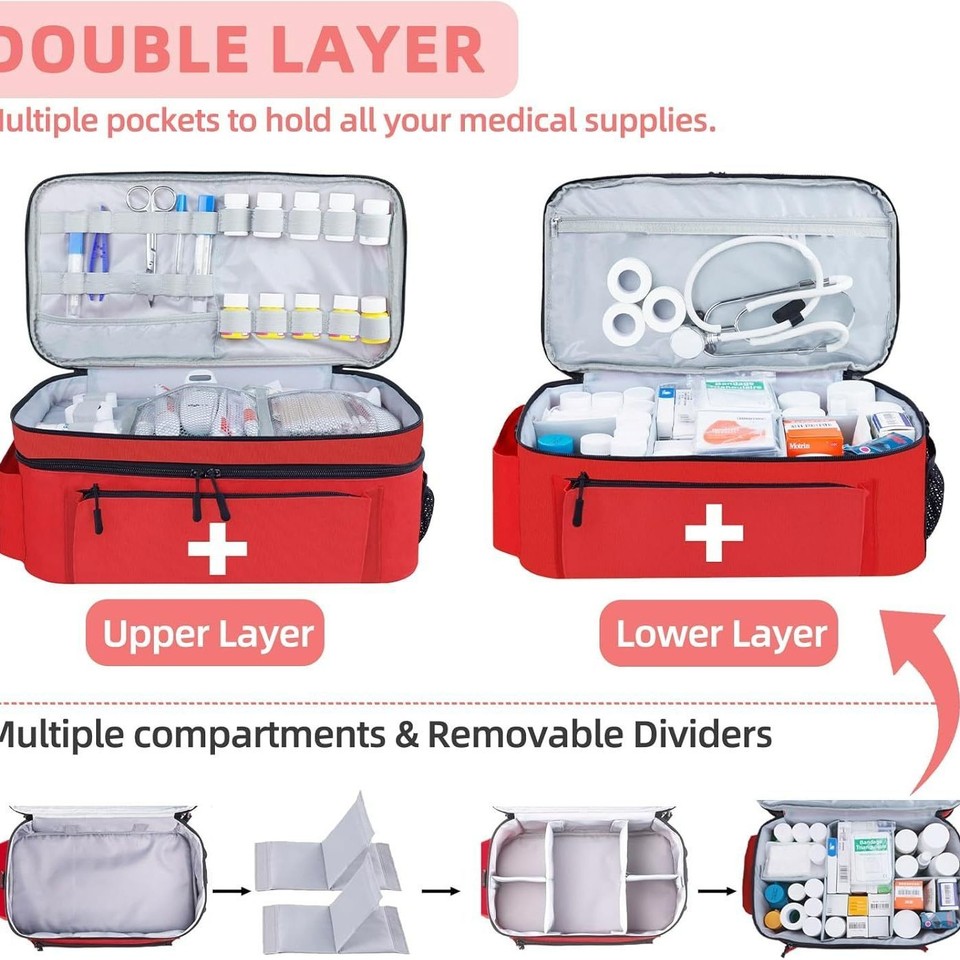 Emergency medical storage bag, home/outdoor medical bag, medication ...