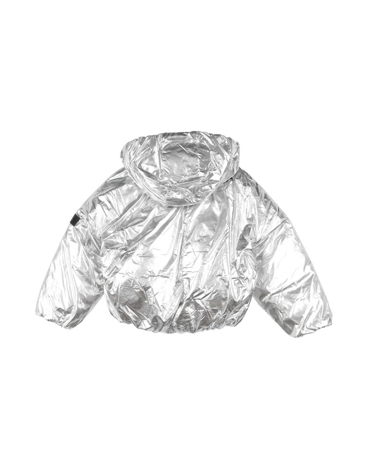 RRP€297 DIESEL Kids Techno Fabric Puffer Jacket Size 14Y Silver Padded ...