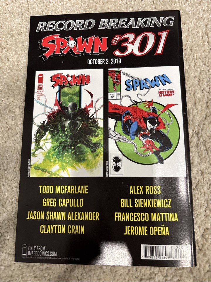 Spawn #300 Image Comics 2019 Homage Variant 1st Print Todd Mcfarlane NM ...