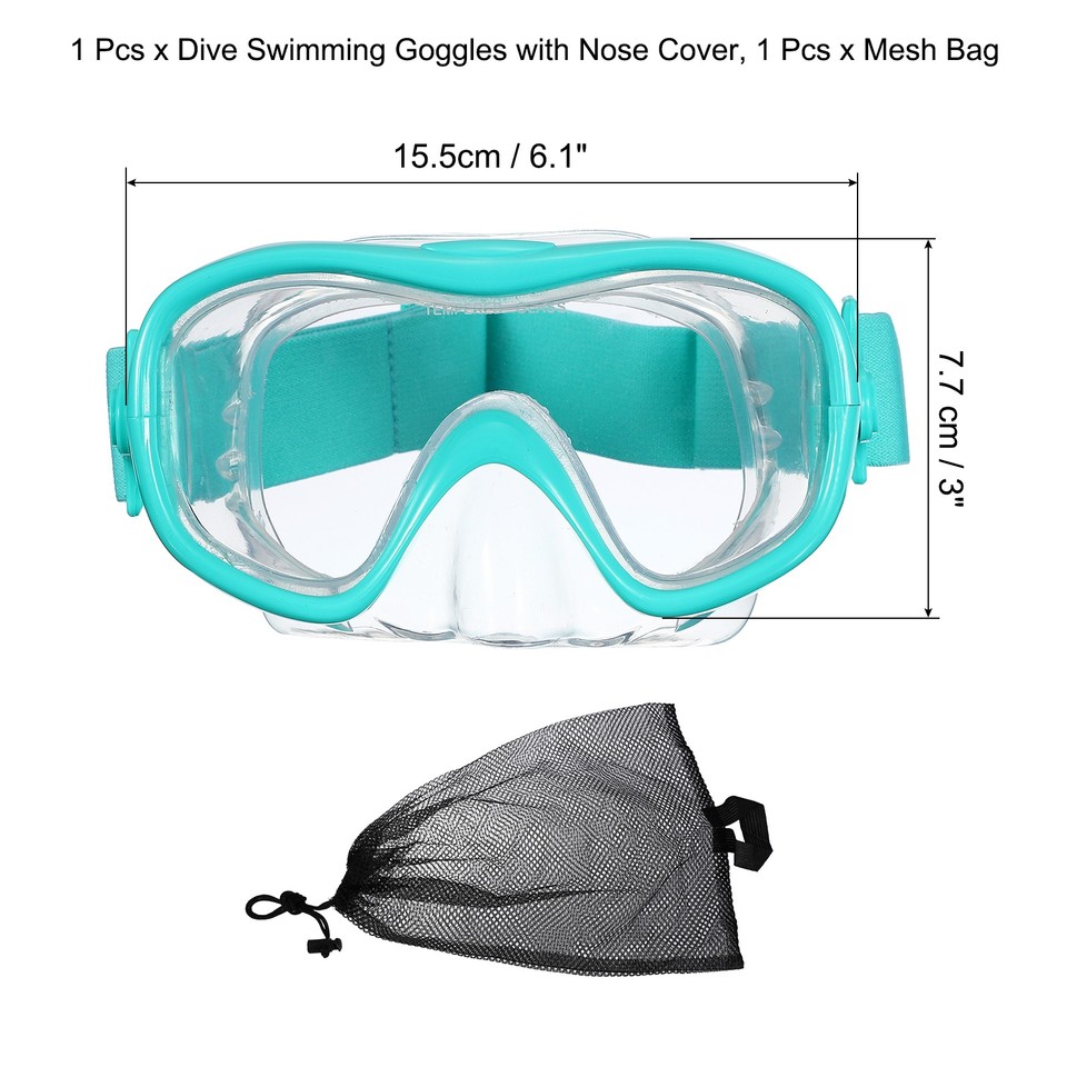Swim Goggles with Nose Cover Diving Mask Snorkel Dive Goggles Green ...