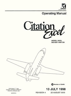 CESSNA 560XL CITATION XL - OPERATING MANUAL DOWNLOAD or DVD | eBay