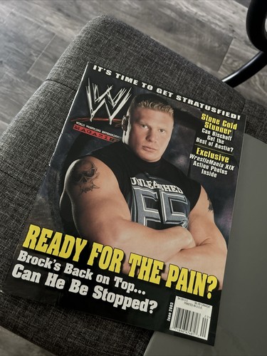 WWE Magazine June 2003 Brock Lesnar Cover and Trish Stratus Poster | eBay