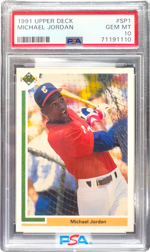 1991 Upper Deck Michael Jordan Baseball Rookie Card #SP1 GEM Mint PSA ...