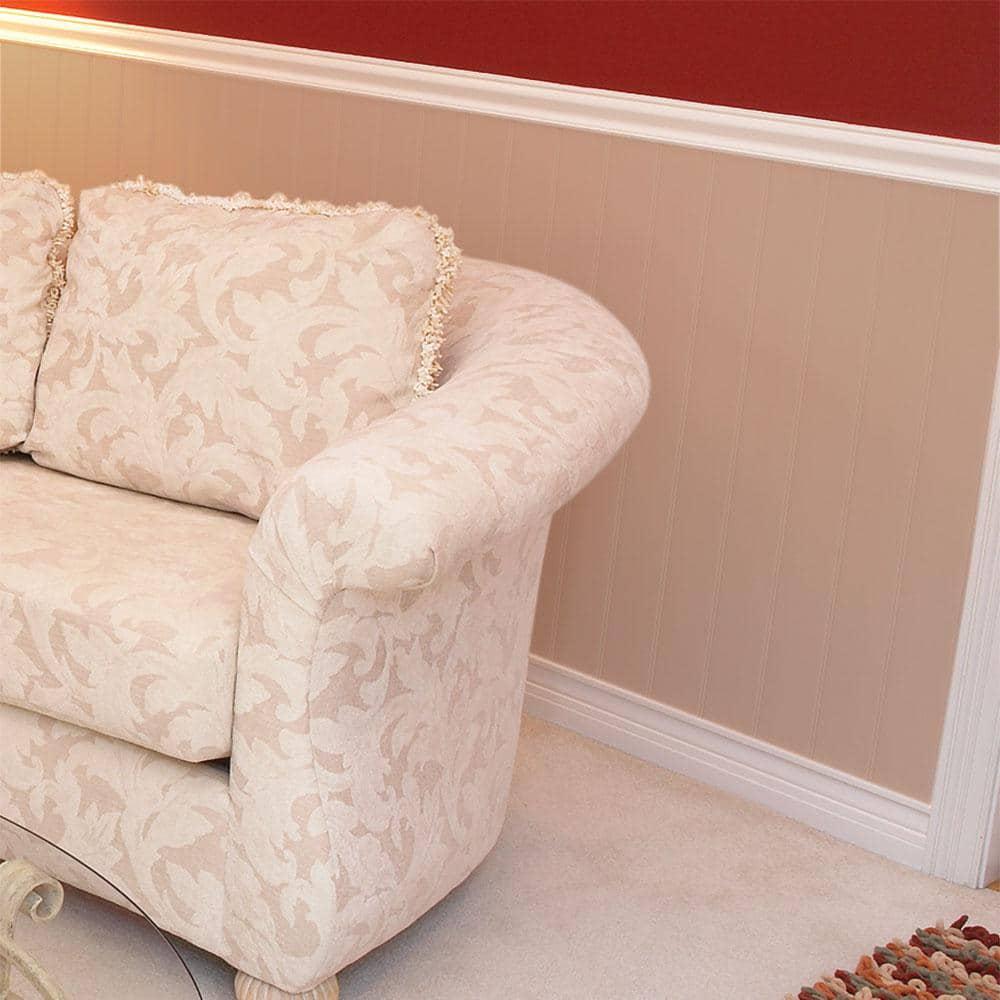 Glue-On Tongue And Groove White PVC Wainscoting Panel 7-1/4 In X 36 In ...