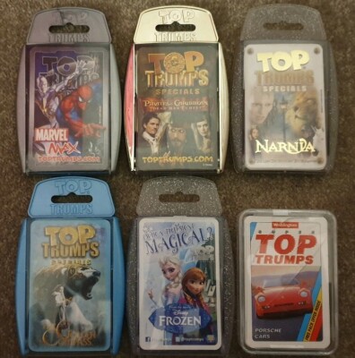 6 Packs of Top Trumps Cards. Good Condition for Age. See photos For ...