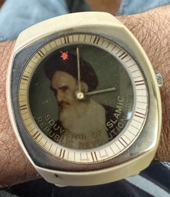 Khomeini Islamic Revolution Watch 1979 Iran Souvenir Automatic Swiss ...