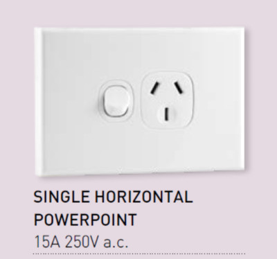 10 X LOGIX Vynco Single Horizontal PowerPoint Wall Switch Single Outlet ...