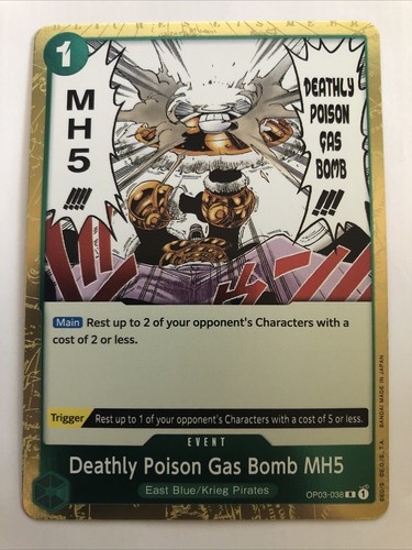 One Piece Pillars Of Strength Deathly Poison Gas Bomb MH5 Foil OP03-038 ...