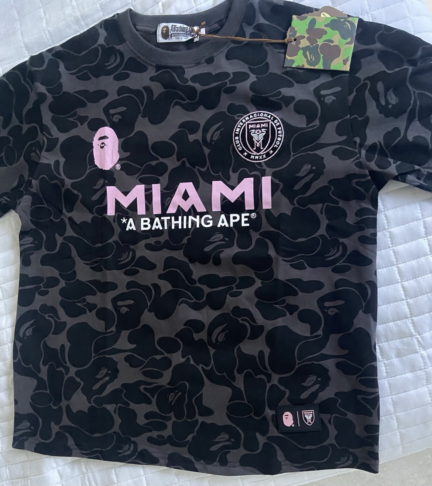 BAPE x Inter Miami Cf Camo Black Tee Size L
