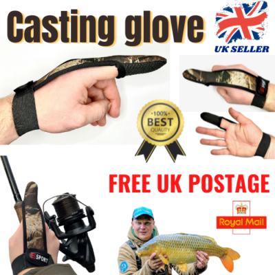 Casting Glove Finger Stall Protector Non-Slip Sea CARP Fishing Camo UK ...