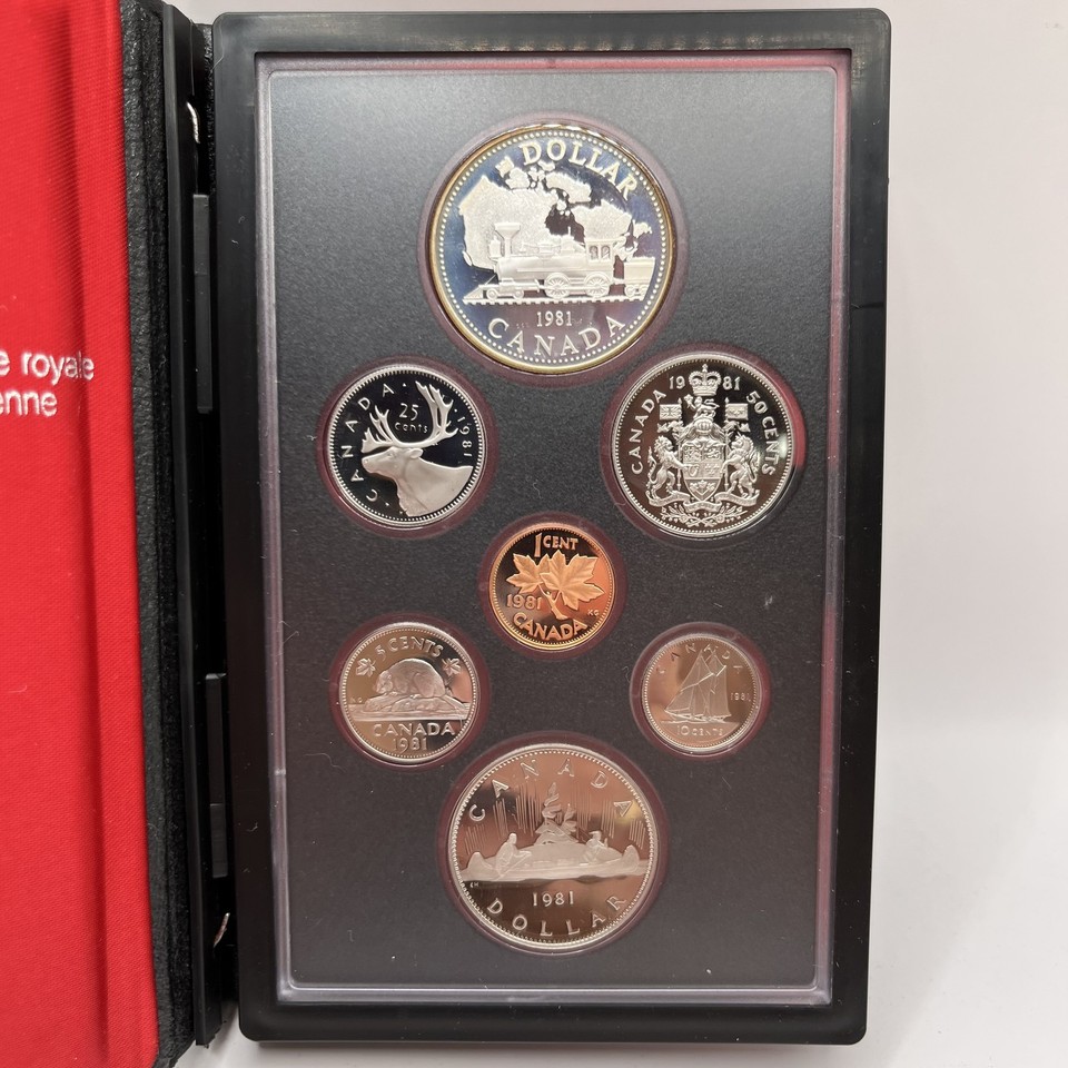 1981 Canada Proof Year Set - Double Struck $1 7 Coin Set - Royal ...
