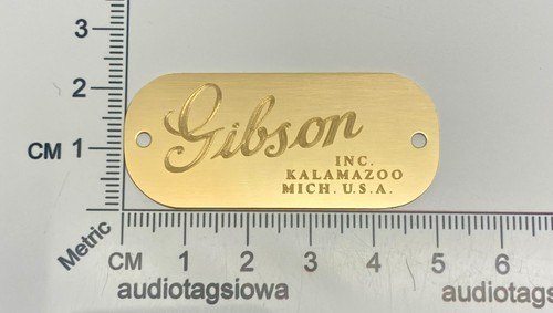 Gibson Amp or Case Logo Badge Custom Made Engraved Solid Brass with ...