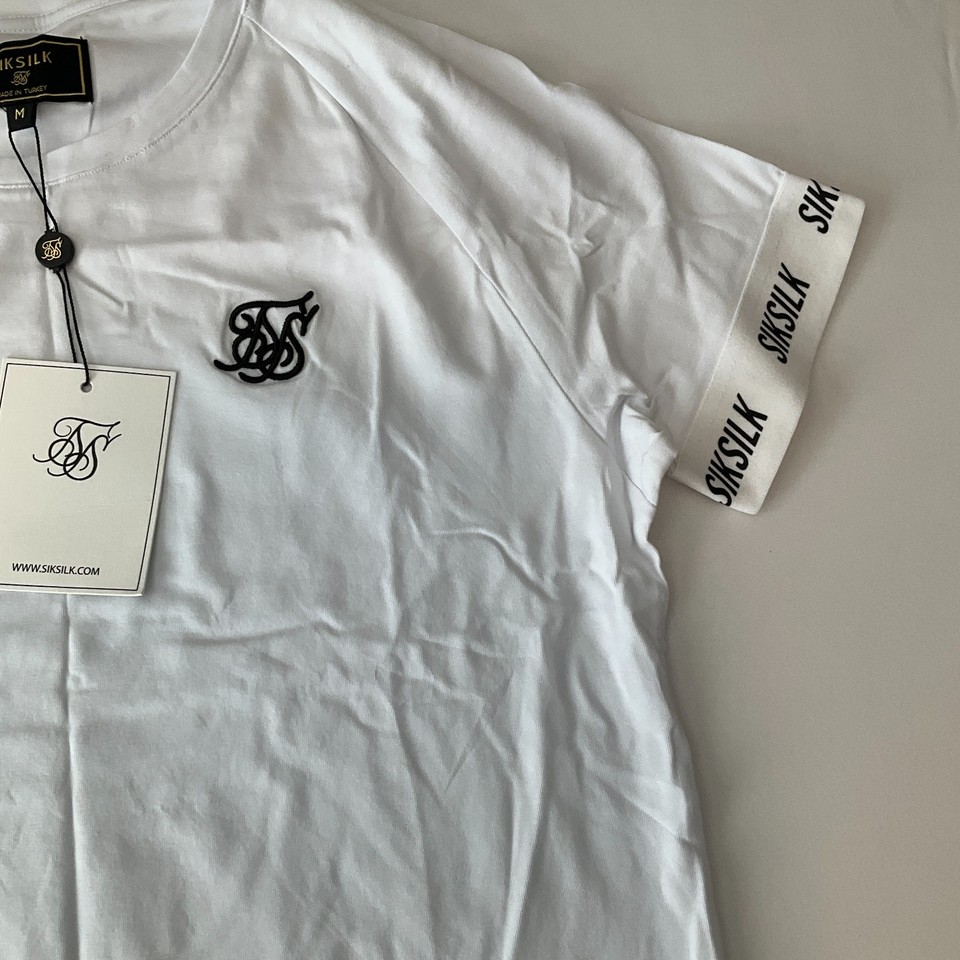 Sik Silk Raglan Tech Tee Shirt Mens Size M White | eBay