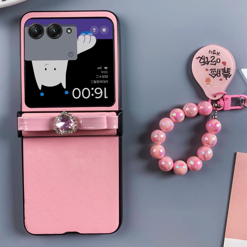 Bowknot Leather Hinge Case Bracelet For Motorola Razr+2025 2024 60/50 ...