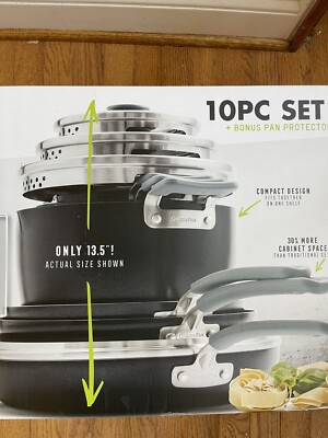 GreenPan Levels Cookware Set Healthy Ceramic Diamond Advanced Nonstick ...