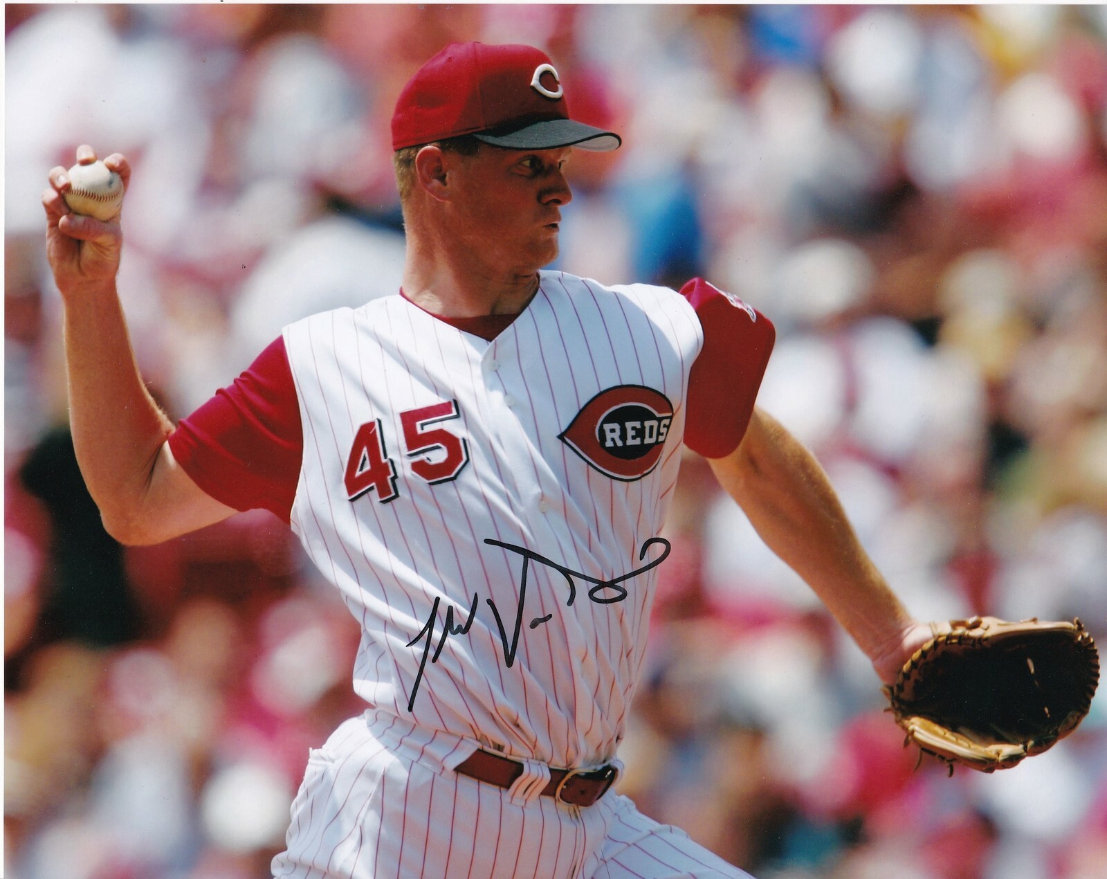TODD VAN POPPEL CINCINNATI REDS ACTION SIGNED 8x10 | eBay