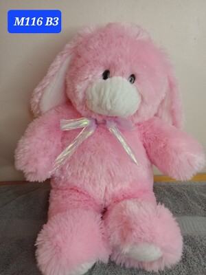 Large pink Bunny 12" Sitting Plush Animal Stuffed Rabbit Toy | eBay