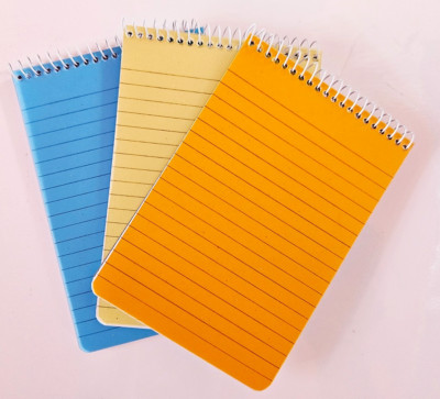 Pack of 3 A6 Note Pads Spiral Multi-coloured Neon Ruled Notebook ...