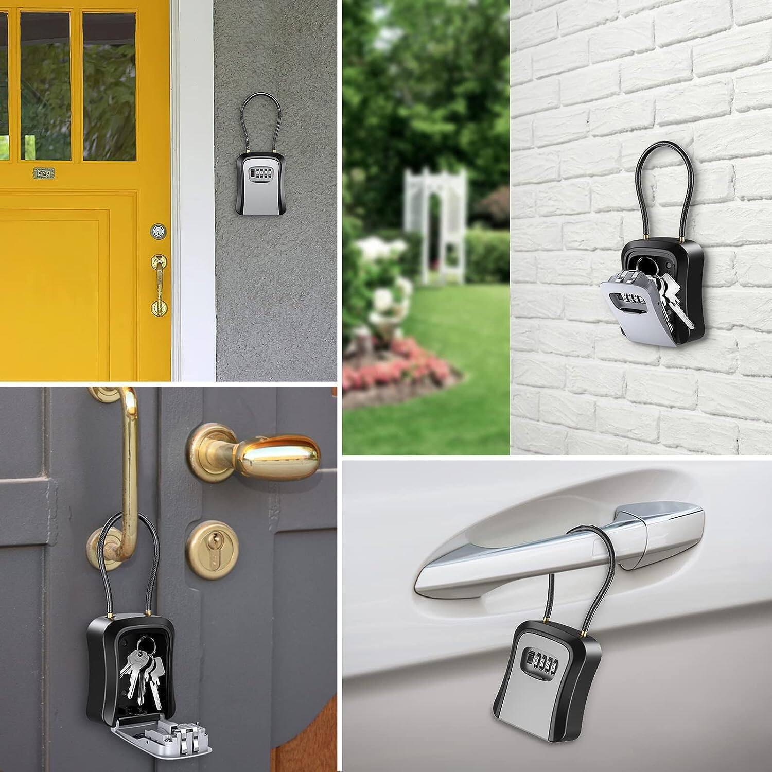 Safe Lock Key 4 Digit Combination Storage Box Padlock Security Wall ...