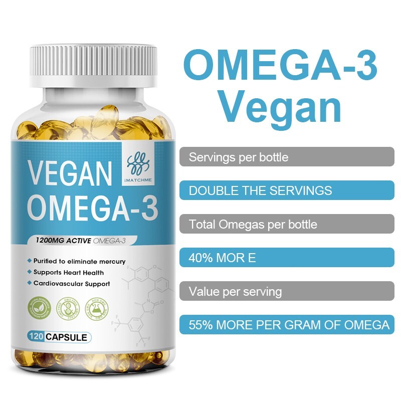 1-3x Omega3 Oil Capsules 3x Strength 1200mg EPA & DHA Vegan Pills Joint ...