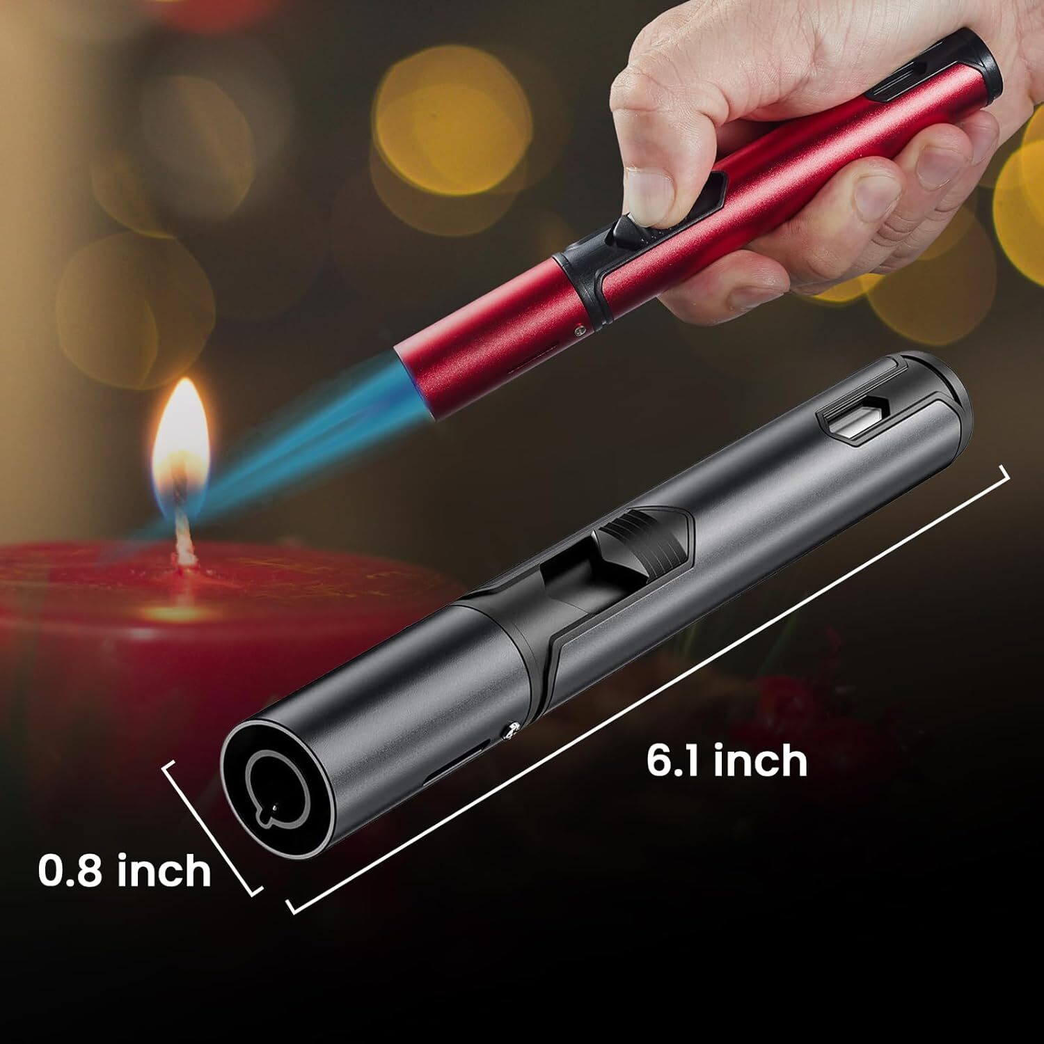 3 Pack Butane Torch Lighters 6-Inch Refillable Pen Lighter Adjustable ...