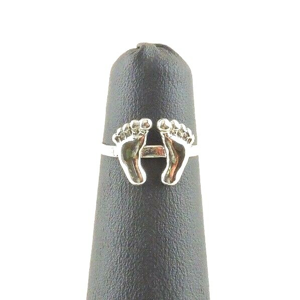 Size 3 Adjustable Sterling Silver Feet Toe - Midi Ring | eBay